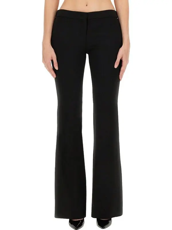 Moschino Crepe Wide Leg Trousers - Black