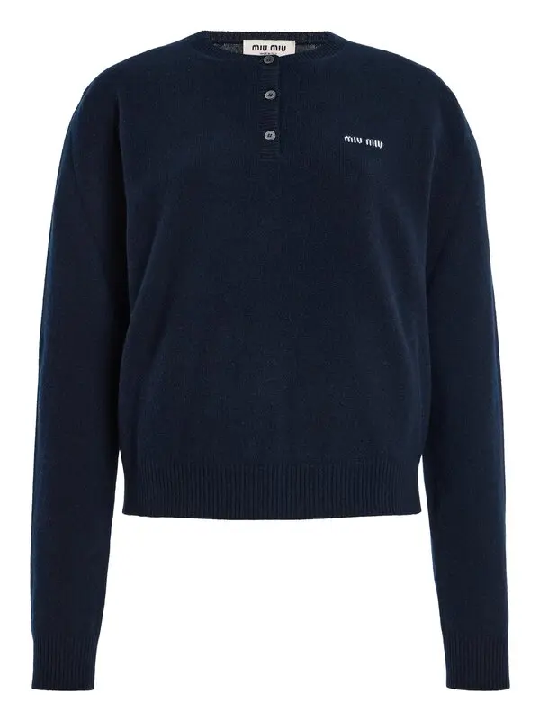 Miu Miu Cashmere Crewneck Sweater - Blue