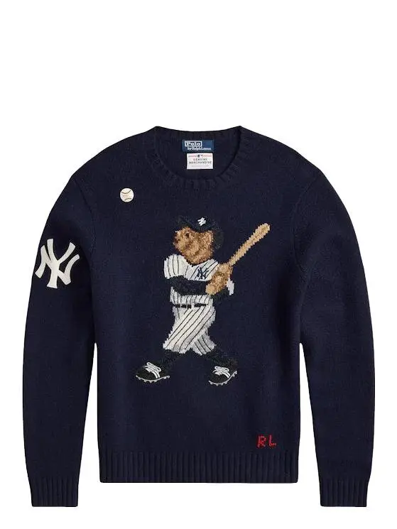 Polo Ralph Lauren Yankees Bear Sweater - Navy Blue Combo