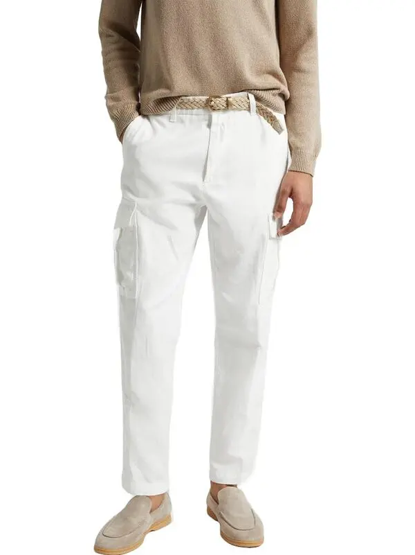 Eleventy Cotton-linen Cargo Pants - 01 White