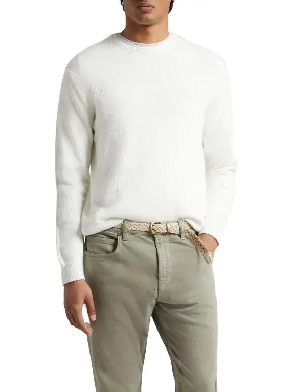 Eleventy Cotton & Silk Crewneck Sweater - 01 White