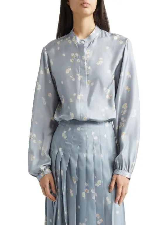 Altuzarra Magee Silk Shirt - 416067 Storm Allover Petals