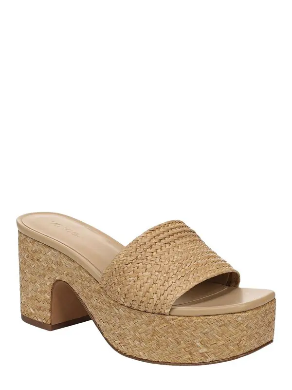 Vince Clarita Woven Platform Sandal - Dark Wheat