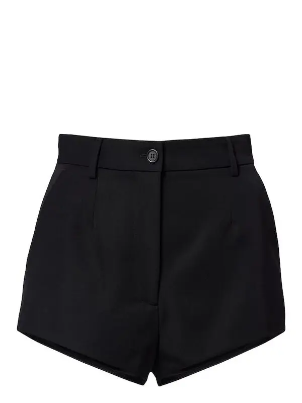 Dolce & Gabbana Virgin Wool Gabardine Micro Shorts - Black