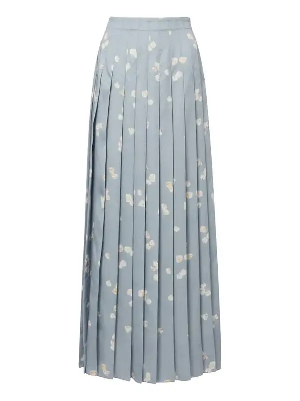 Altuzarra Monti Floral Pleated Midi Skirt - Blue