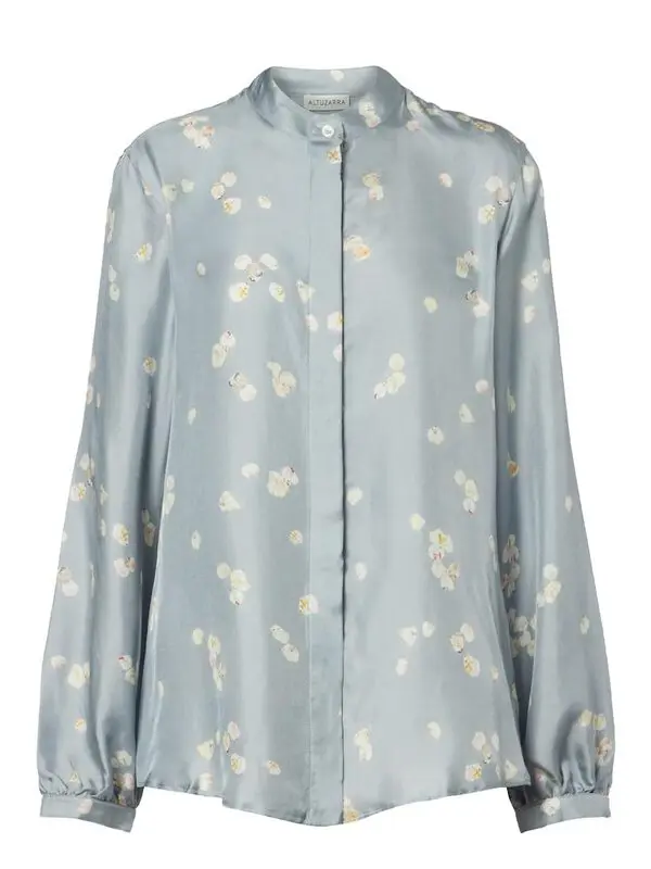 Altuzarra Magee Floral Silk Shirt - Blue