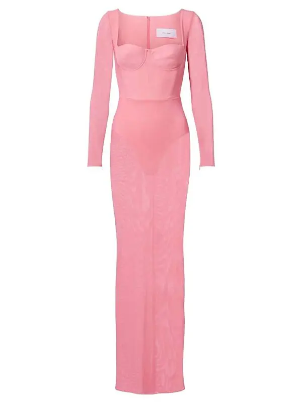 Alex Perry Semi-sheer Mesh Gown - Pink