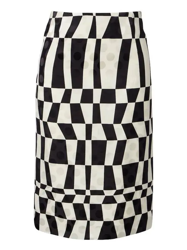 Dries Van Noten Printed Pencil Skirt - Black