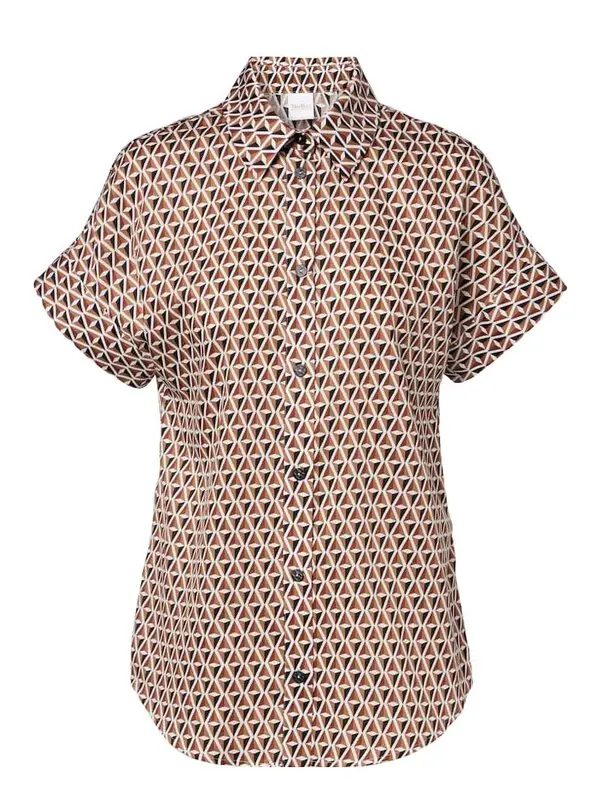 Max Mara Crea Printed Cotton Shirt - Brown