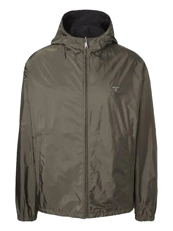Prada Re-nylon Reversible Leather-trimmed Jacket - Green