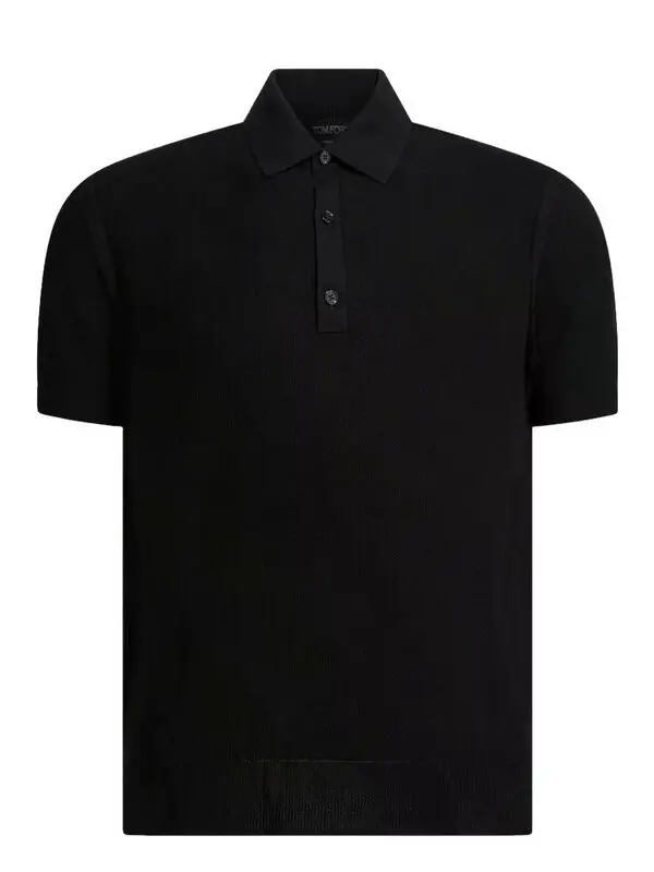 TOM FORD Buttoned Polo Shirt - Black