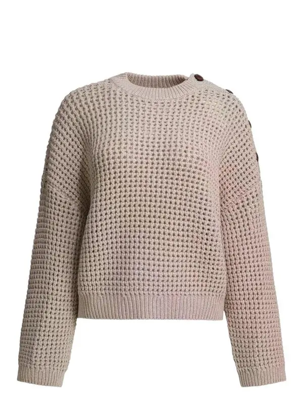 Brunello Cucinelli Buttoned-shoulder Sweater - Neutrals