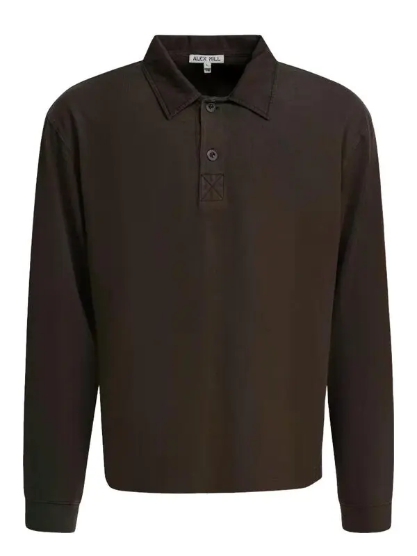 ALEX MILL Buttoned Polo Shirt - Brown