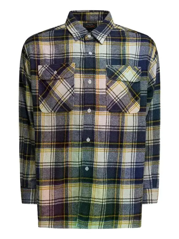 BEAMS Check Chest-pocket Shirt - Blue