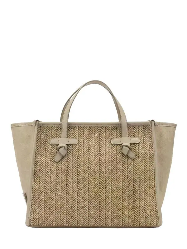 GIANNI CHIARINI Woven Tote Bag With Knot Detail - Neutrals