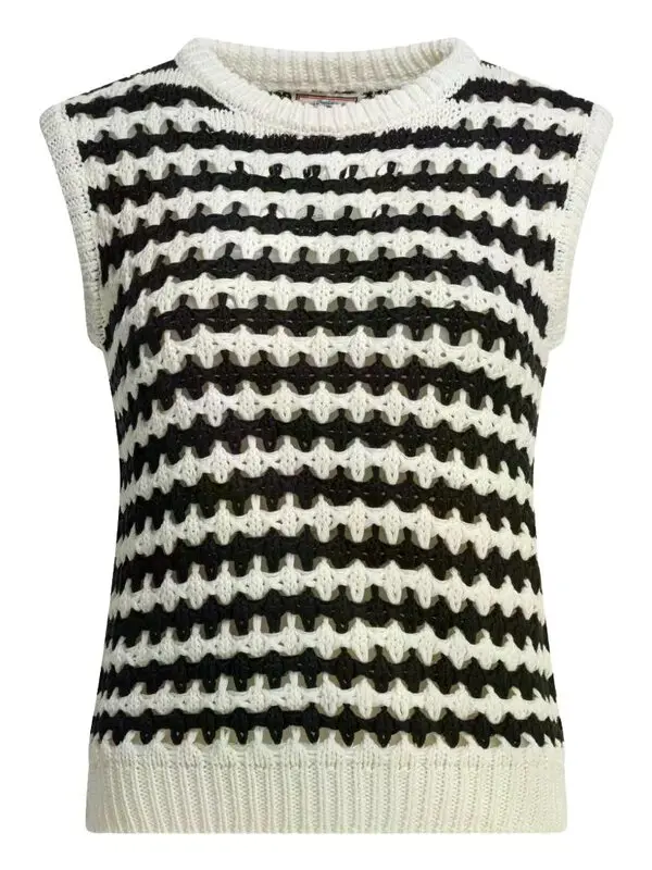 INES DE LA FRESSANGE PARIS Rosie Striped Knitted Vest - Blue