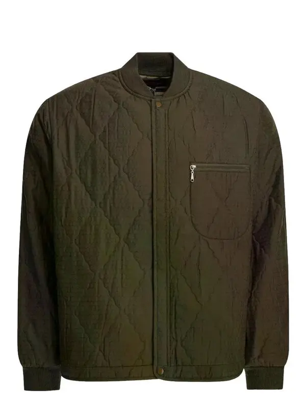 BEAMS Quilted-effect Zip-pocket Coat - Green