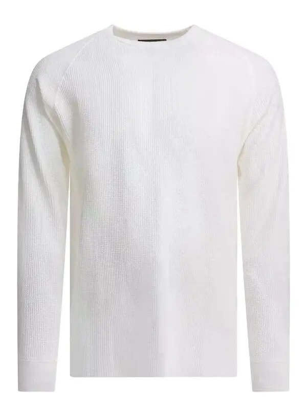 BEAMS Long-sleeve Waffle-texture T-shirt - White