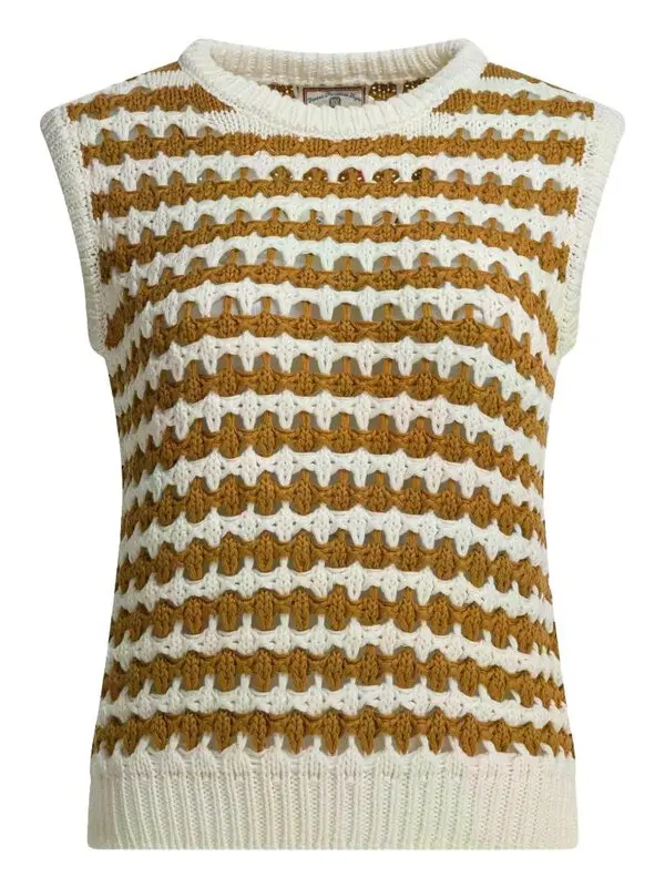 INES DE LA FRESSANGE PARIS Striped Knitted Vest - Neutrals