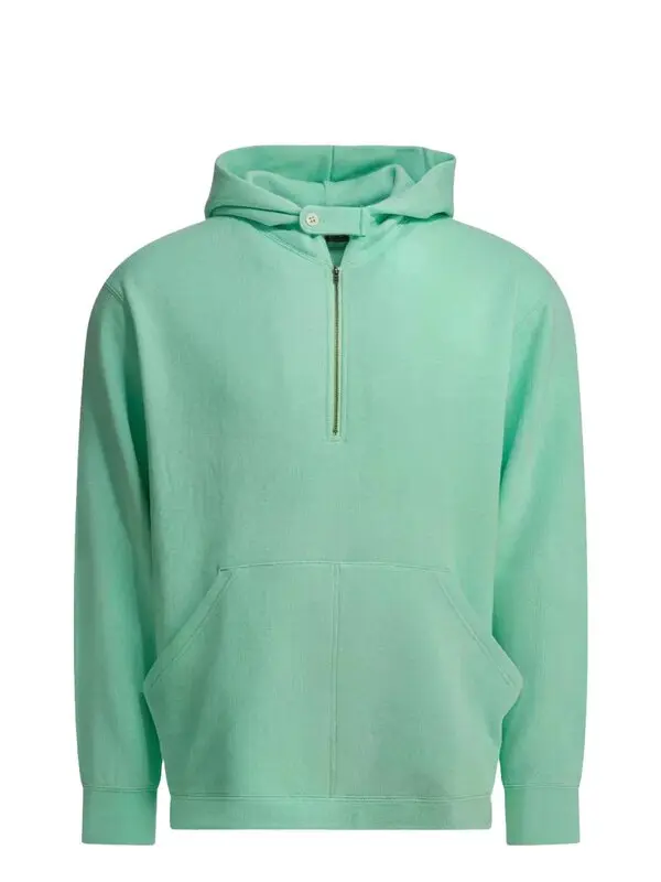 BEAMS Hooded Half-zip Sweatshirt - Green