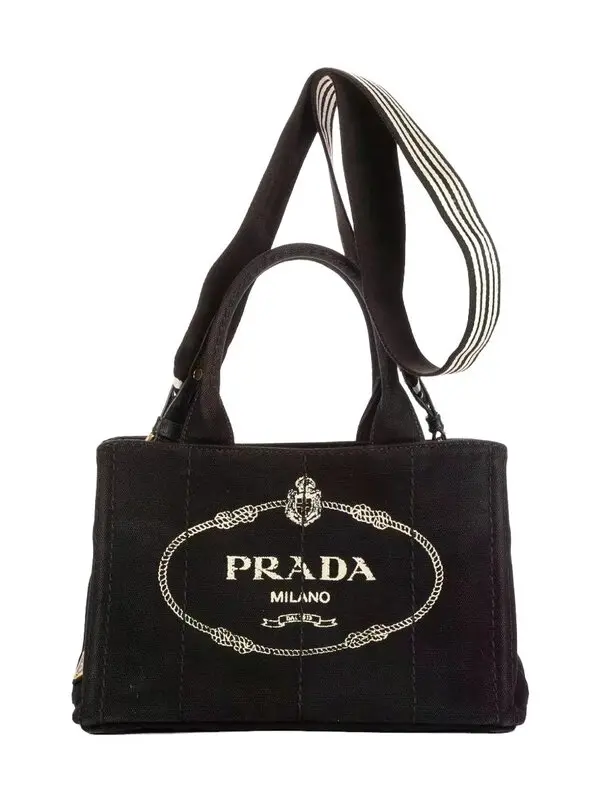 Prada Canapa Canvas Tote Bag - Black