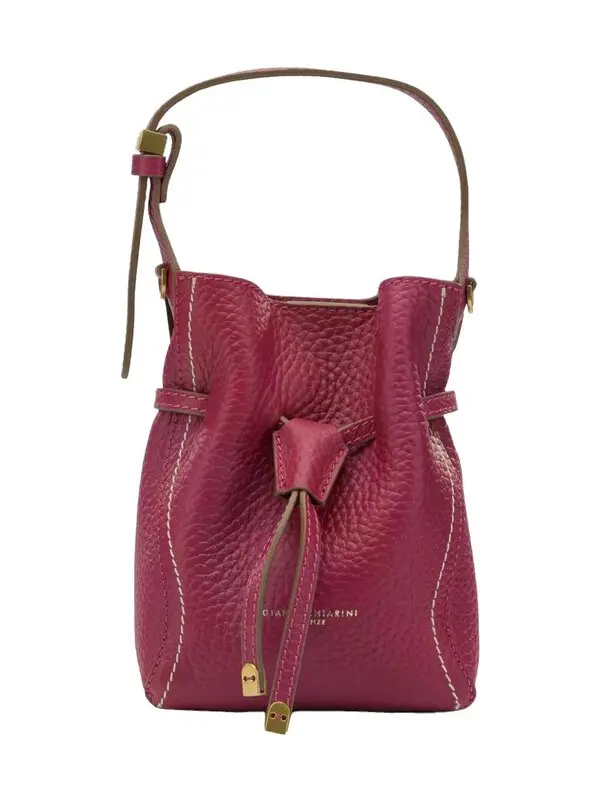 GIANNI CHIARINI Sienna Drawstring Leather Tote Bag - Pink