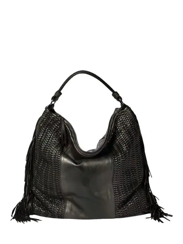 REPTILE'S HOUSE Fringed-hem Shoulder Bag - Black