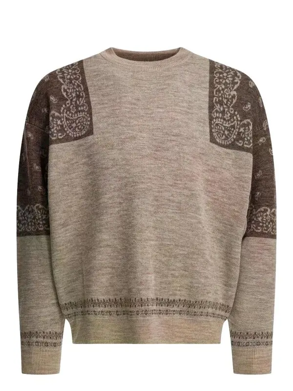 Kapital Paisley-detail Sweater - Neutrals
