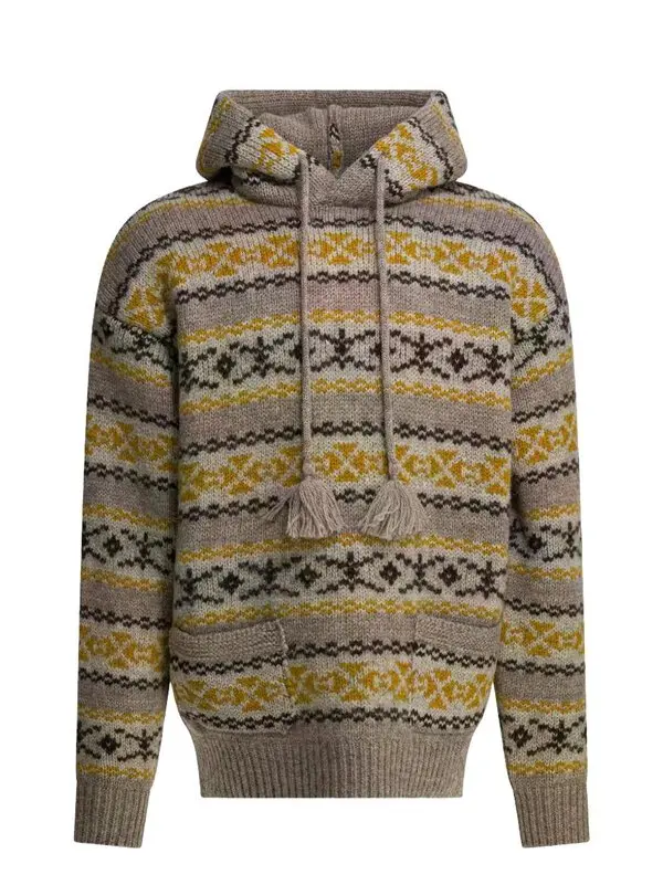 Kapital Fair Isle-knit Hoodie - Neutrals