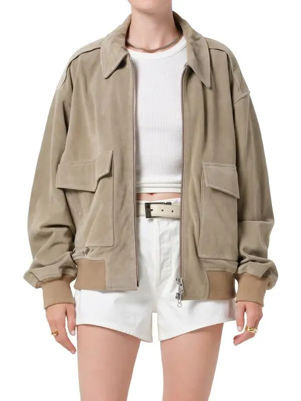 Citizens Of Humanity Vivienne Suede Jacket - Deep Olive Md