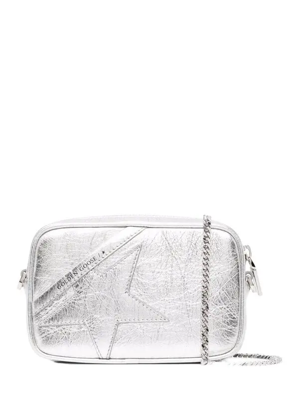 GOLDEN GOOSE Star Mini Leather Crossbody Bag - Silver