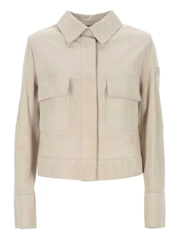 Peuterey Lya Suede Leather Jacket - Beige