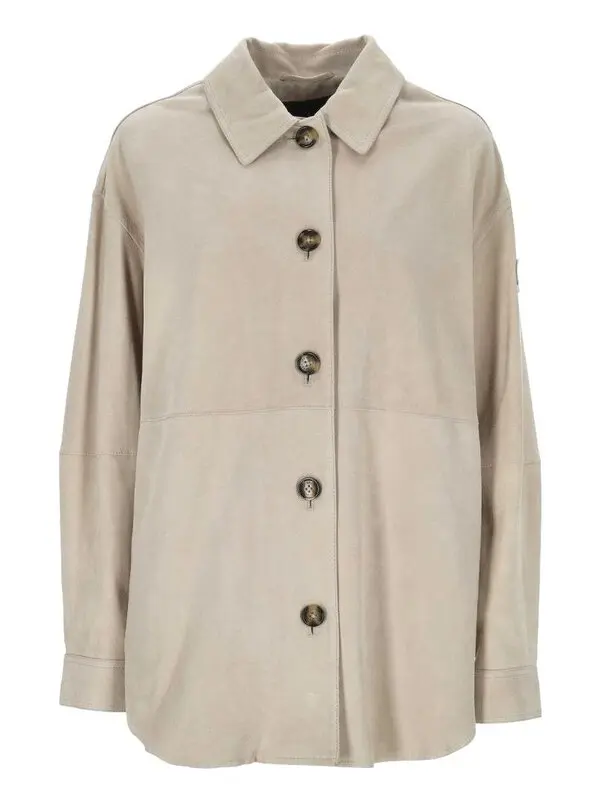 Peuterey Lya Suede Leather Jacket - Beige