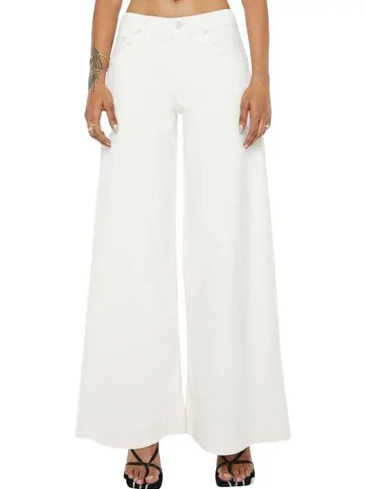 MOTHER Lil Headliner Sneak Wide Leg Jeans - Cream Puffs
