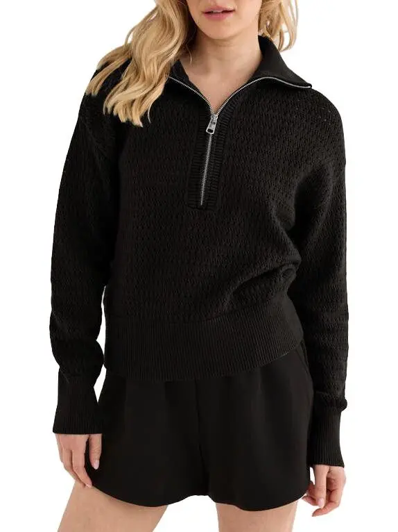 Varley Darla Half Zip Sweater - Black