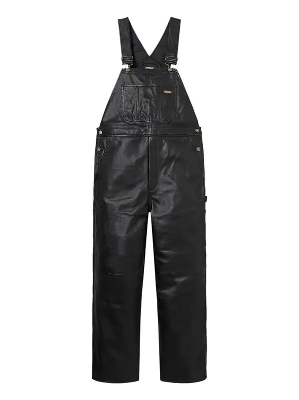 Supreme X Dickies Leather Overalls - Black