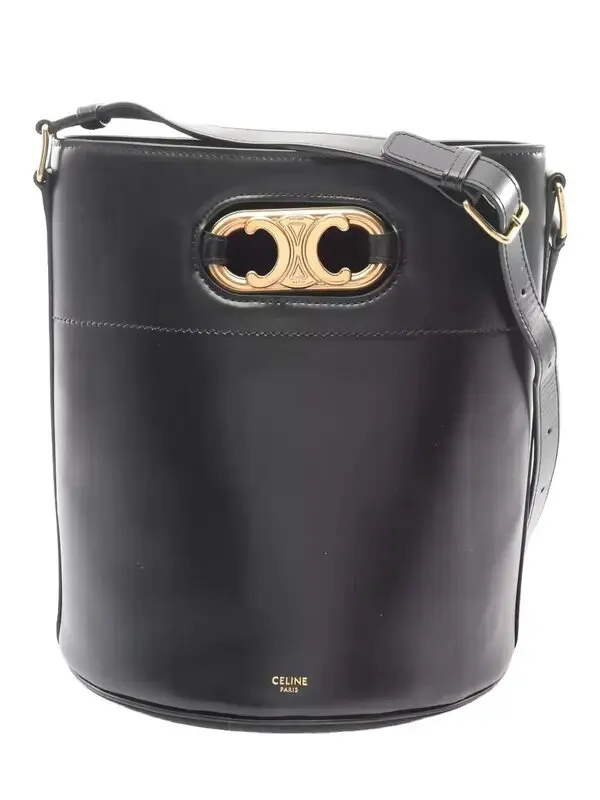 Celine 2010s Maillon Triomphe Bucket Bag - Black