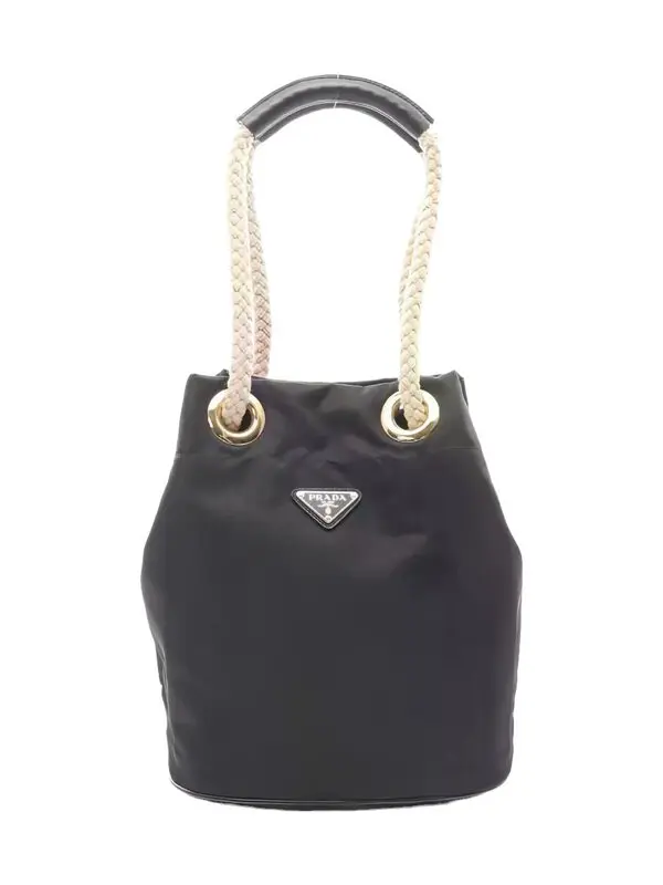 Prada 2010s Rope-handle Bucket Bag - Black