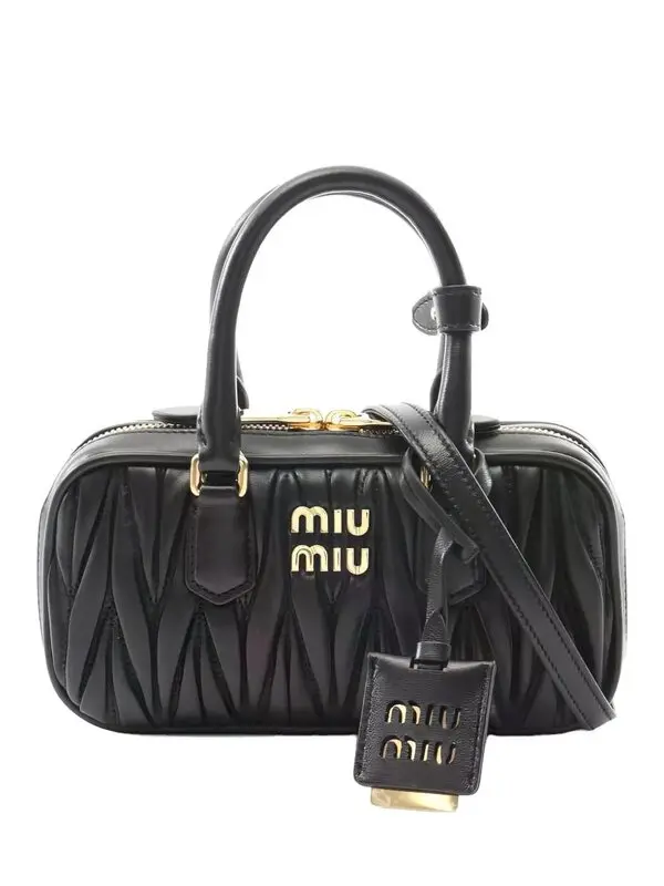 Miu Miu Matelasse Leather Tote - Black