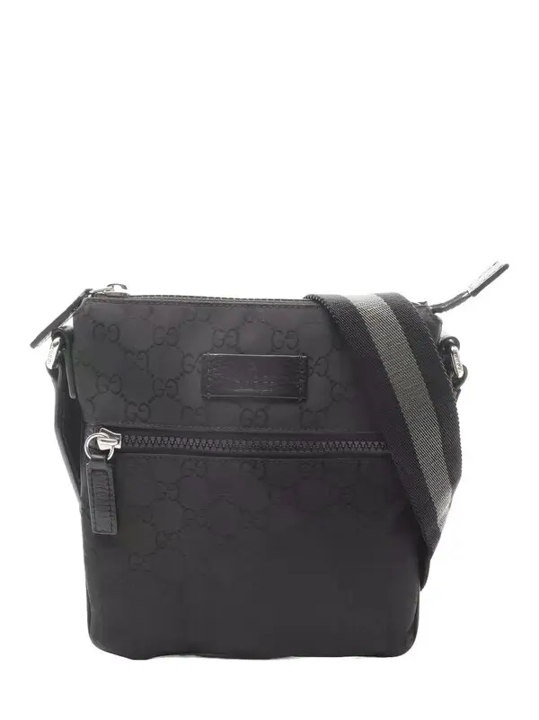 Gucci 2010s Gg Pattern Shoulder Bag - Black