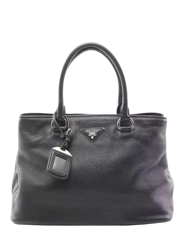 Prada 2010s Logo-plaque Tote Bag - Black