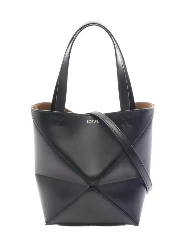 Loewe 2020s Fold Leather Tote Bag - Black