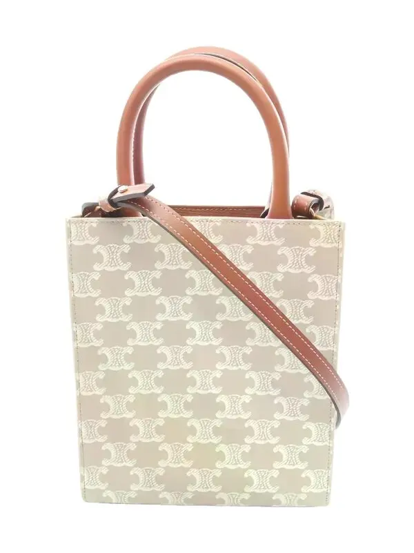Celine 2010s Vertical Hippopotamus Leather Tote Bag - Neutrals