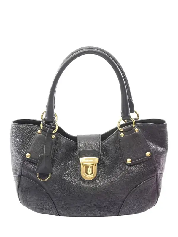 Prada 2010s Panelled Leather Handbag - Black