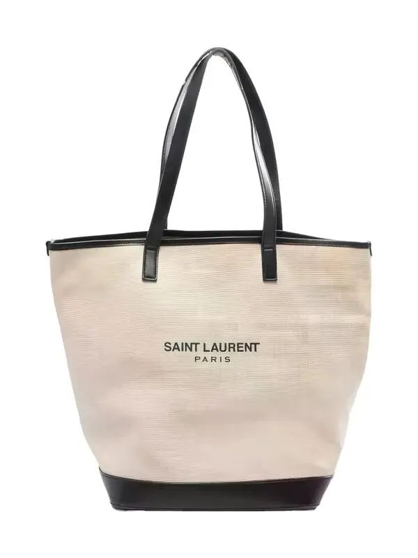 Saint Laurent 2000s Logo-lettering Tote Bag - Neutrals