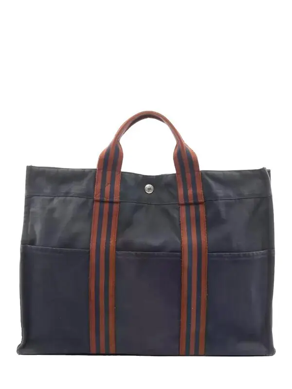 Hermès 2000s Mm Fourre Tout Canvas Tote Bag - Blue