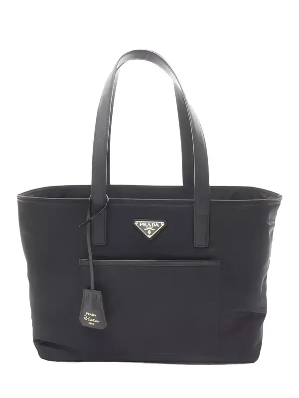 Prada 1978 Logo-plaque Tote Bag - Black