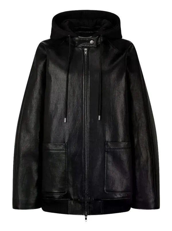 STUDIO TOMBOY Zip-up Synthetic Leather Jacket - Black