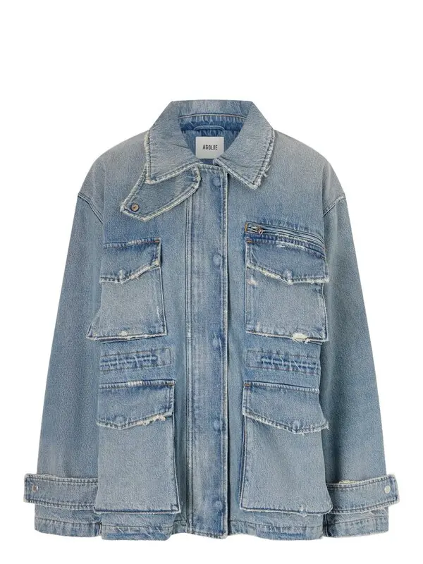 AGOLDE Aubrey Distressed Denim Jacket - Blue