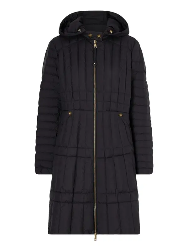 Moncler Hooded Appliquéd Padded Quilted Shell Down Coat - Black